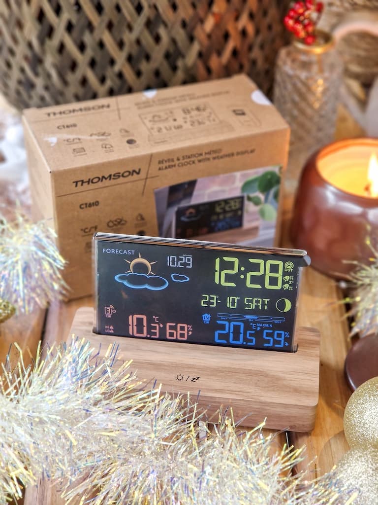 Mon réveil station météo Thomson au design ultra tendance